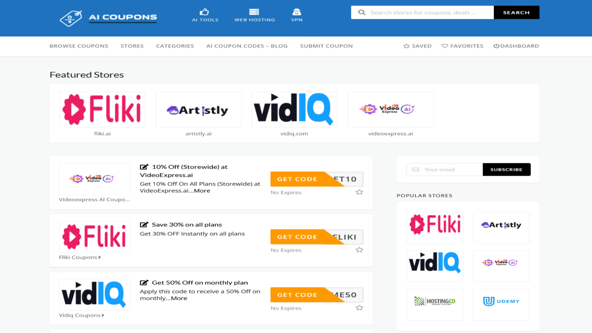 AI Coupons Codes - Verified Promo Codes And Discounts